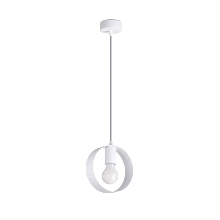 Suspension ronde en métal, blanc L: 18cm Titran | Maisons du Monde