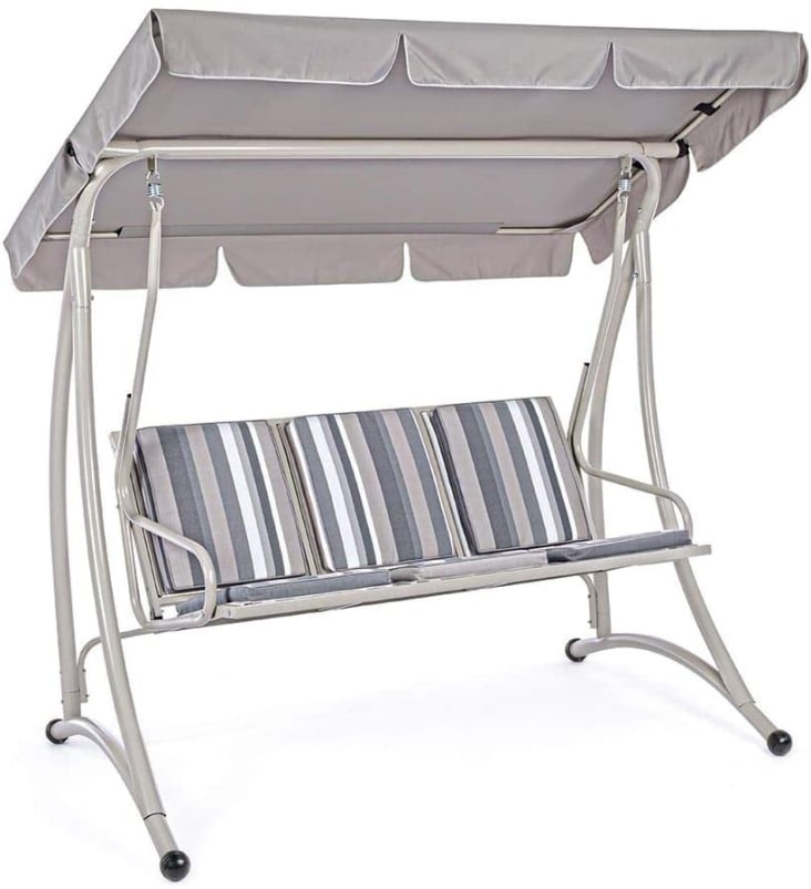 Dondolo 3 posti in acciaio avorio beige GRELY | Maisons du Monde