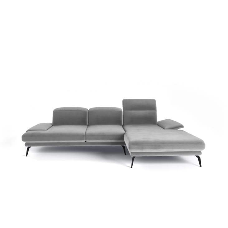 Sofá de esquina gris derecho | Maisons du Monde