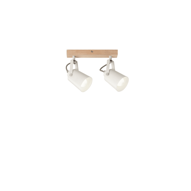 Apliques de metal blanco y madera con dos puntos de luz ajustables Eda ...