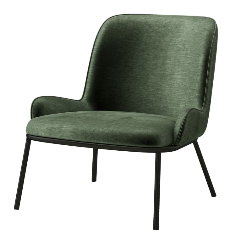Sillón, tejido verde y patas negro mate Alvin | Maisons du Monde