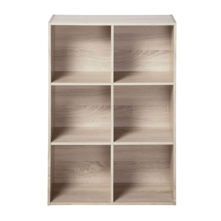 Estante con 6 compartimentos l61 x a91 cm - efecto madera clara | Maisons du Monde