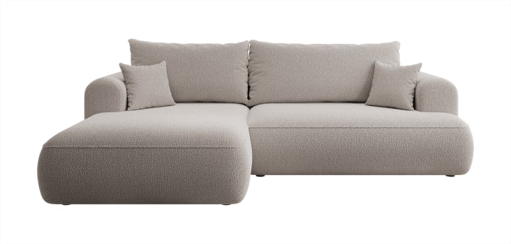 Ecksofa Boucle-Bezug Dunkelbeige Ovo | Maisons du Monde