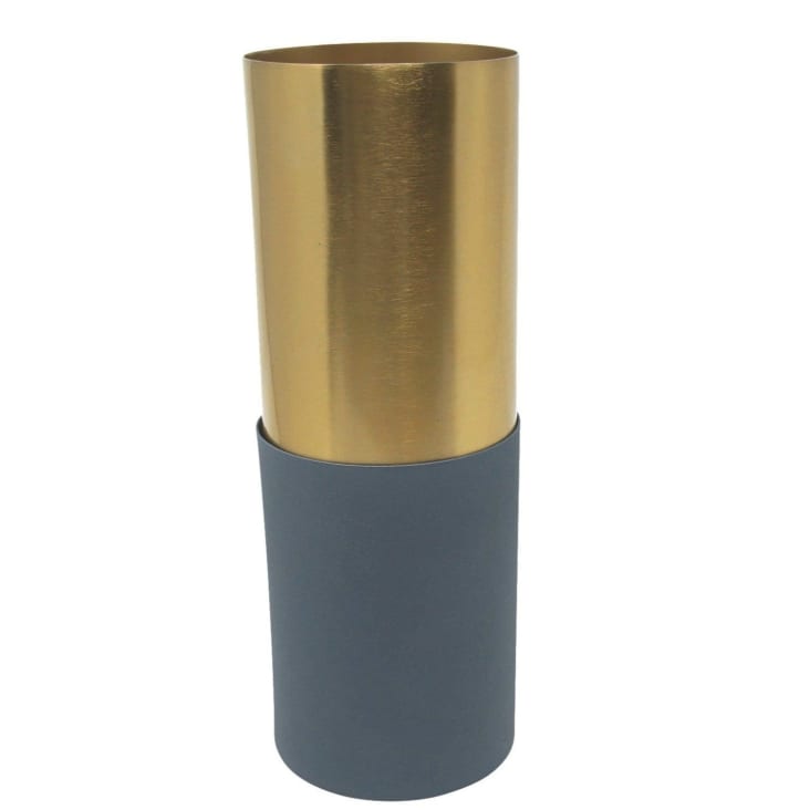 Vase Elya in Blau, Gold, 28cm aus Eisen | Maisons du Monde