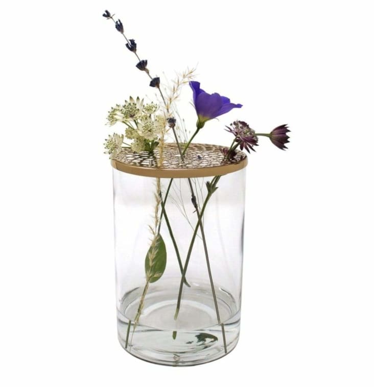 Vase Buket Ikebana medium Gold, 10x15,5cm aus Eisen, Glas | Maisons du Monde