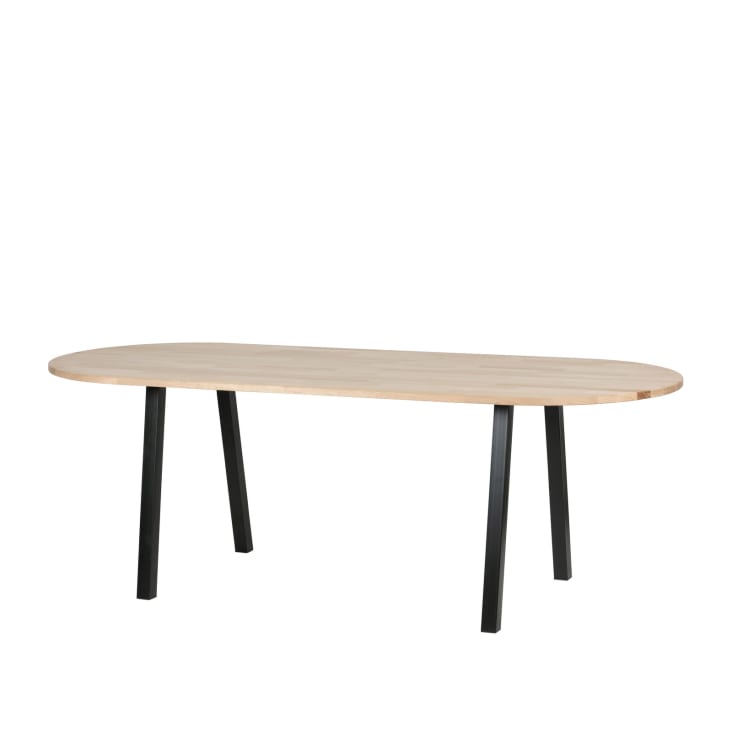 Tablero ovalado 220x90 en madera beige claro Tablo | Maisons du Monde