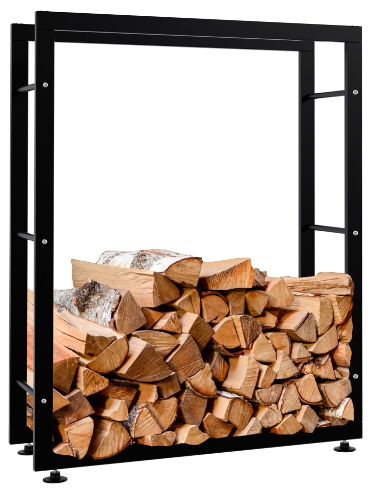 Porte-bûches solide et design en métal Noir Keri | Maisons du Monde