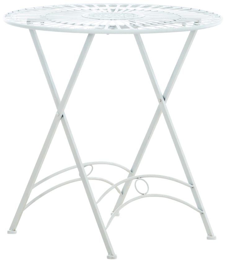 Table de jardin ronde en métal Blanc TEGAL | Maisons du Monde