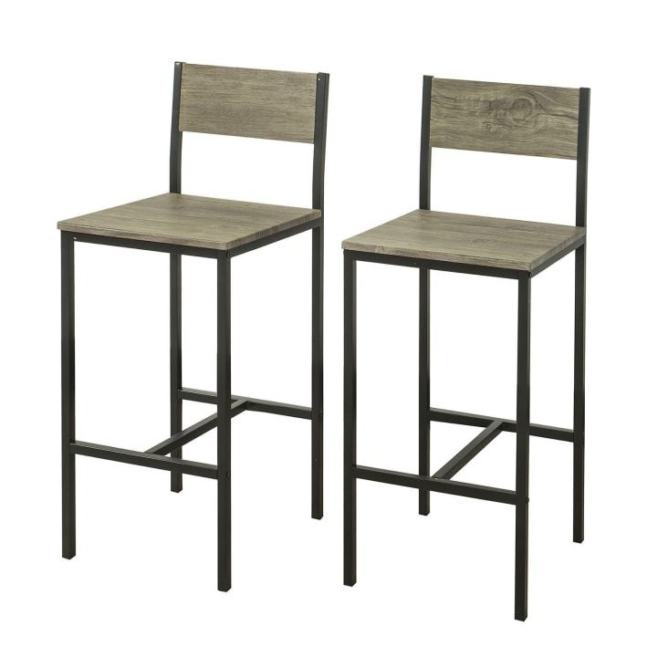 Taburetes x2 con respaldo paea comedor metal color natural | Maisons du ...