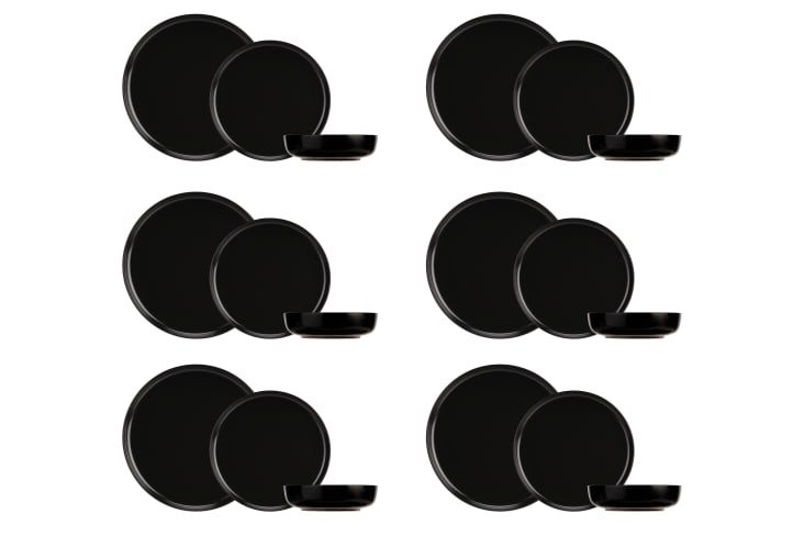 Tafelservice aus Steingut, schwarz, 18 telig BALTIC | Maisons du Monde