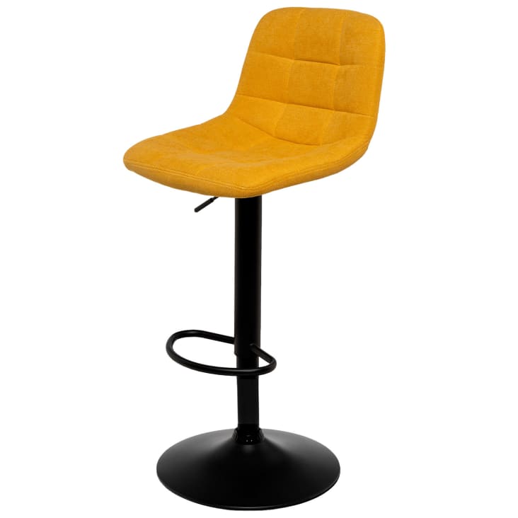 Taburete elevable con asiento mostaza y patas negras. Khunta | Maisons ...