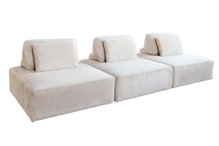 Modulsofa mit 3 Modulen und 3 Kissen, cremeweiß WIOLO SOFT | Maisons du ...