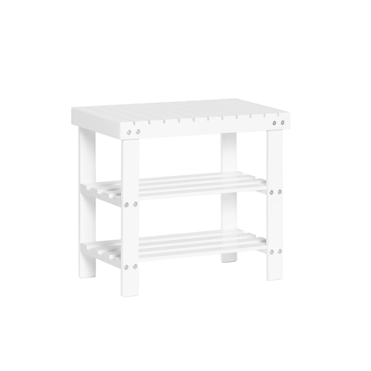 Banc d'entrée effet bois blanc | Maisons du Monde