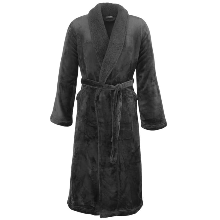 Peignoir mixte polaire chaud doublé anthracite S Bolsta | Maisons du Monde