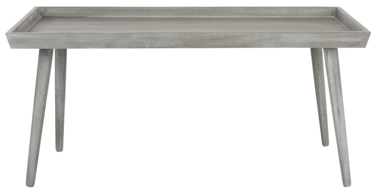 Table Basse En Bois De Pin Gris 105 X 55 X 50 Cm Evia Maisons Du Monde 