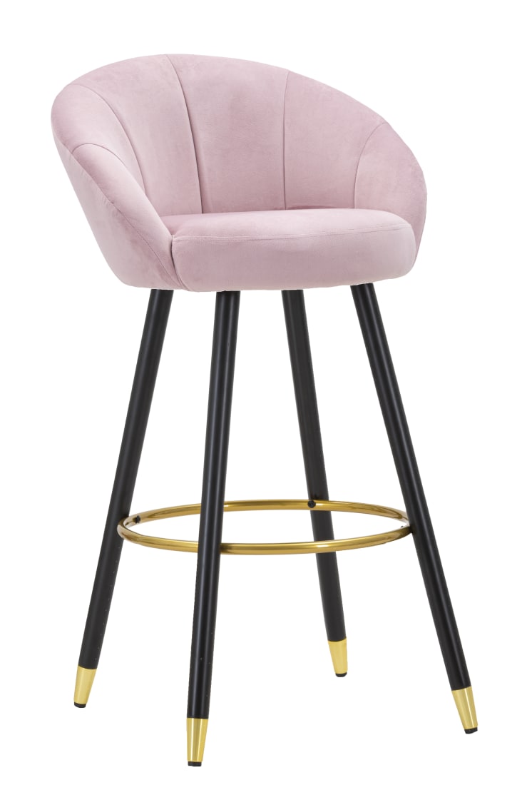 Runder Hocker aus Stoff mit Rückenlehne cm 55x56x104,rose Prague ...