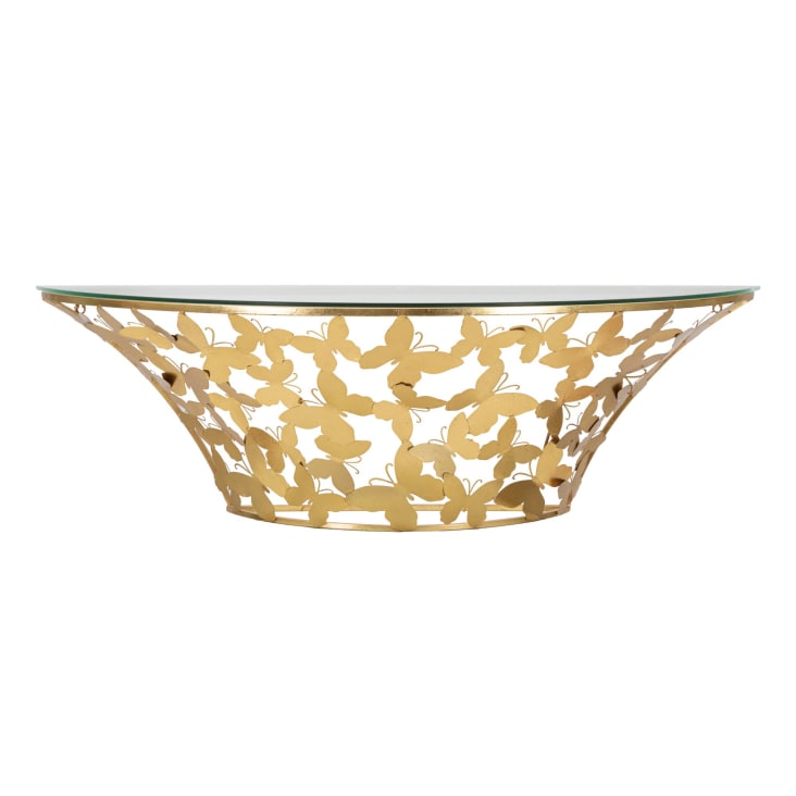 Console suspendue en métal doré avec papillons 120x40,5x37,2 cm Butterflies | Maisons du Monde