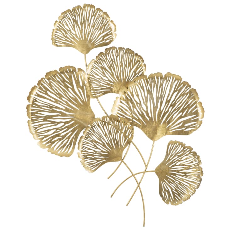 Panneau décoratif 3D en métal doré avec des feuilles 78x5,5x101 cm Iris ...