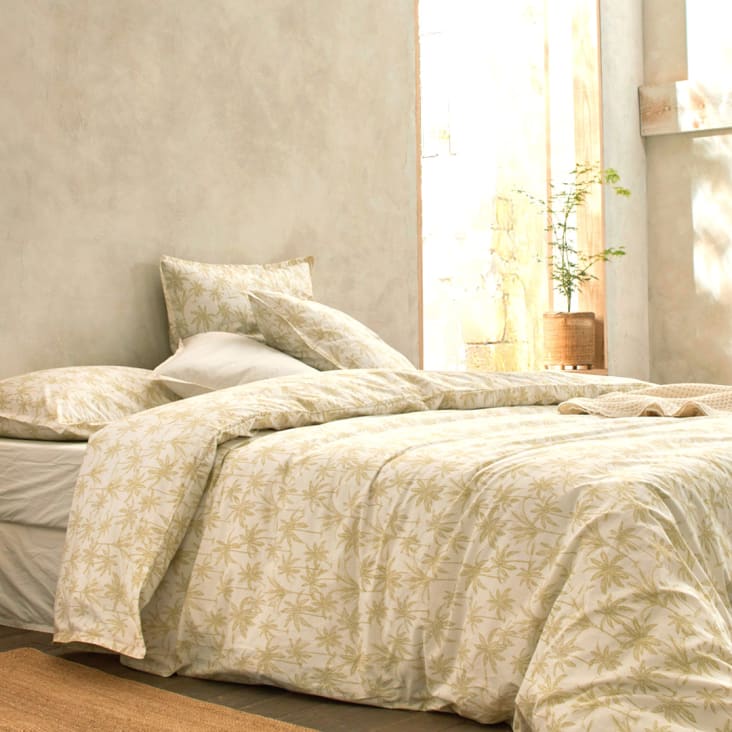 Funda nórdica 100% algodón percal orgánico 140x200 cm amarillo claro FN ...