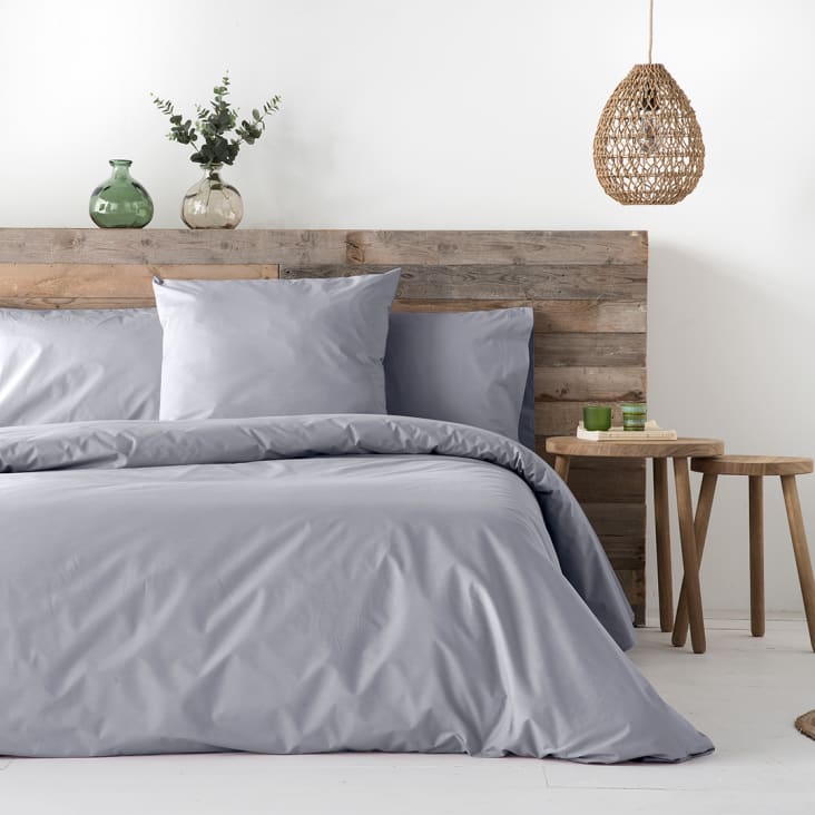 Funda nórdica de algodón percal 155x220 cm gris Pure hdc | Maisons du Monde