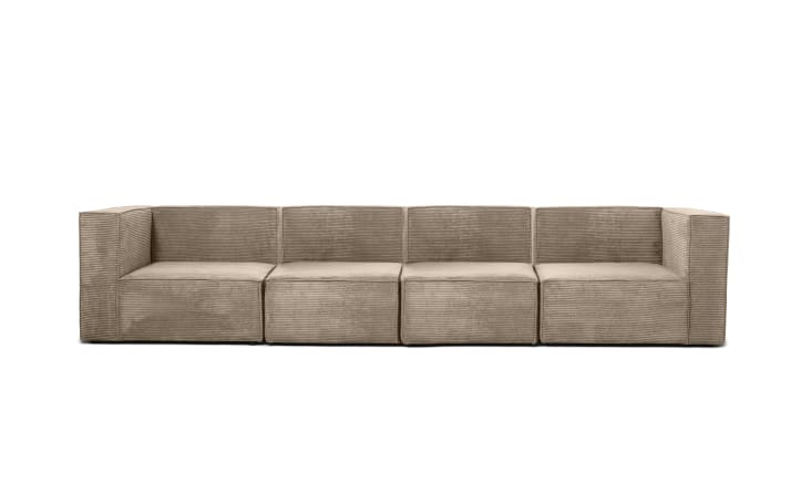 4-Sitzer-Sofa Chaiselongue bezogen Steinkord-Samt HARPER | Maisons du Monde