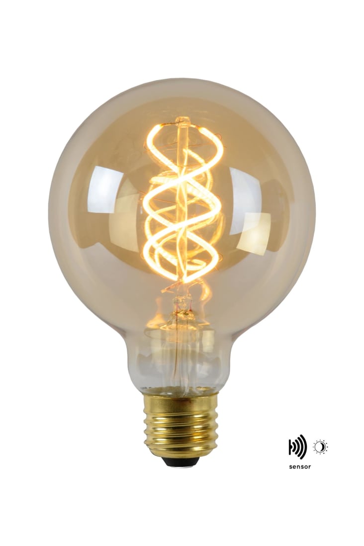 Glühfadenlampe aus Glas 1xE27, amber G95 twilight sensor | Maisons du Monde