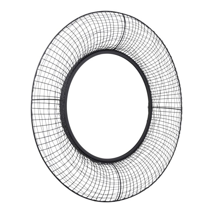 Wandspiegel aus Metall, 75x75x10 cm, Schwarz | Maisons du Monde