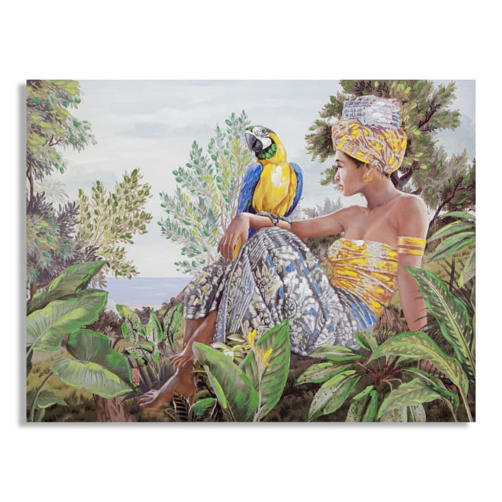 Peinture sur toile multicolore femme avec des applications 120x3x90 cm ...