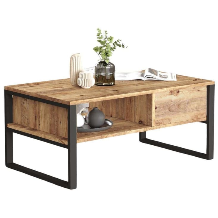 Table basse style industriel bois clair Oksana | Maisons du Monde