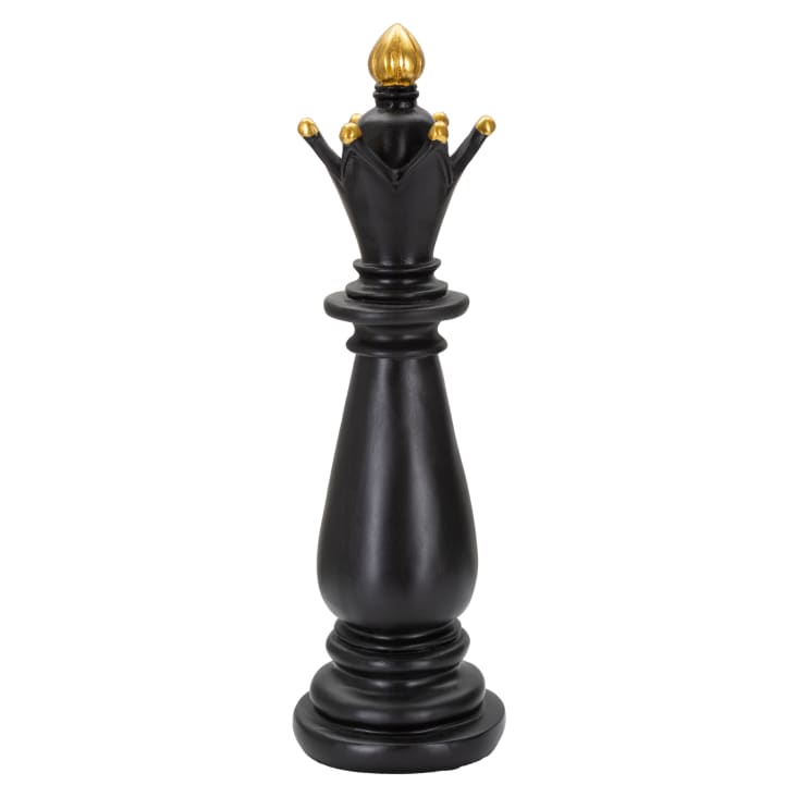 Alfiere degli scacchi in resina nero e dorato Ø cm 12,5x38,5 Scacchi ...