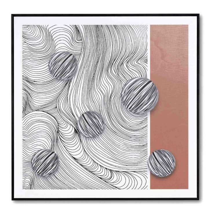 Cuadro abstracto con líneas y curvas sustractas. Ringlet2 | Maisons du ...