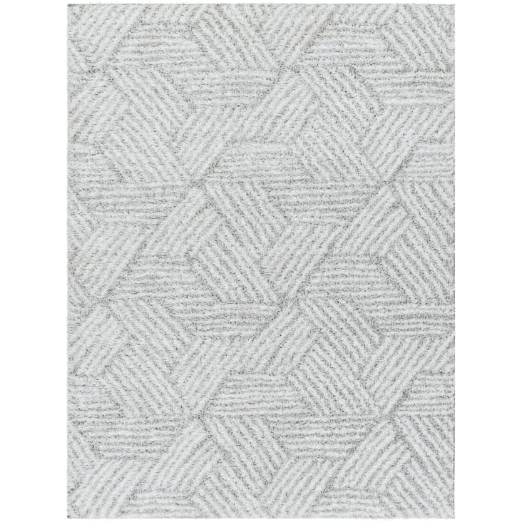 Alfombra shaggy moderna blanco/gris 200x275 Allie | Maisons du Monde