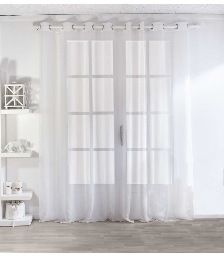 Voilage polyester uni blanc grande largeur 420x240cm | Maisons du Monde