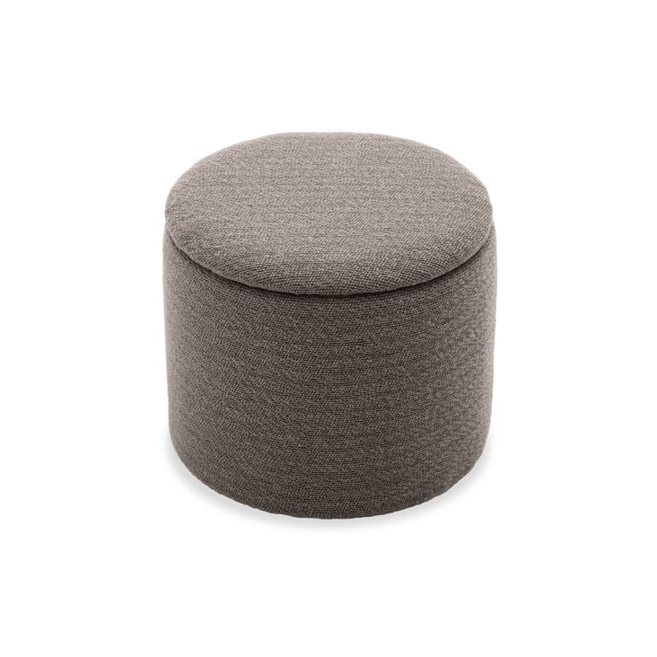 Pouf in tessuto con contenitore color tortora Stool | Maisons du Monde