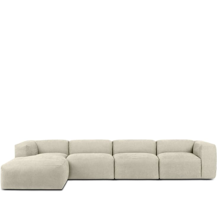 Ecksofa Links 6-Sitzer mit extrem weicher Sitzfläche, ecru Buffo | Maisons du Monde