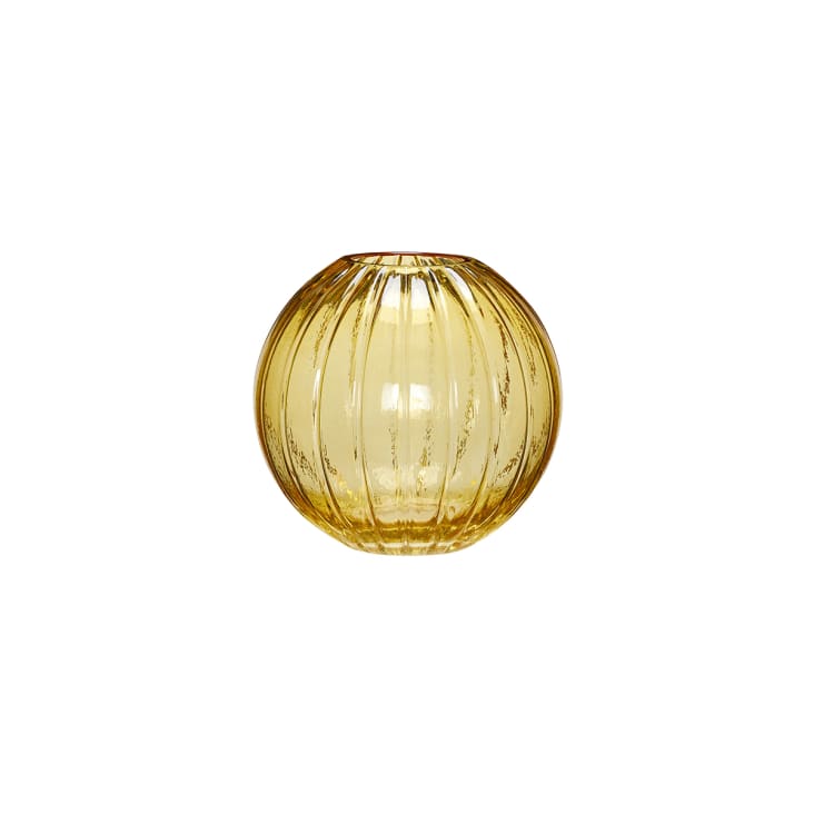 Jarrón redondo amarillo Fleur | Maisons du Monde