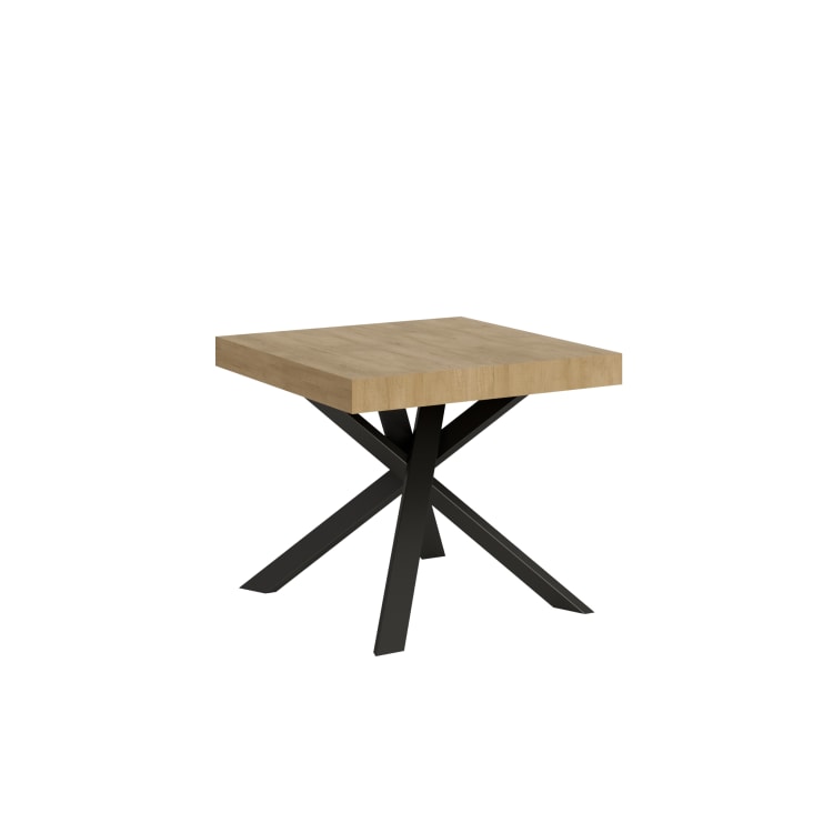 Table extensible 90x90/194 cm effet bois chêne nature Clerk | Maisons ...