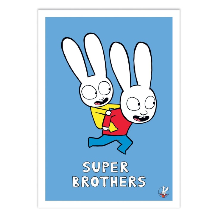 SUPER BROTHERS - SIMON SUPER RABBIT - Affiche d'art enfant 50 x 70 cm ...