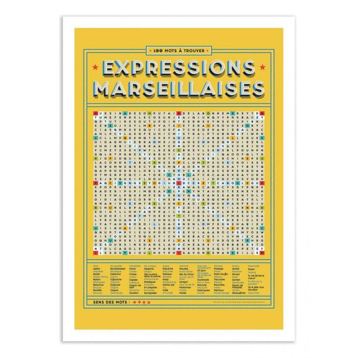 Affiche 50x70 cm - Expressions Marseillaises - Frog Posters Frog ...