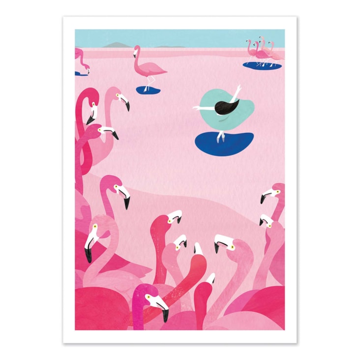 Affiche 50x70 Cm Flamingo Dance Shihotana Maisons Du Monde