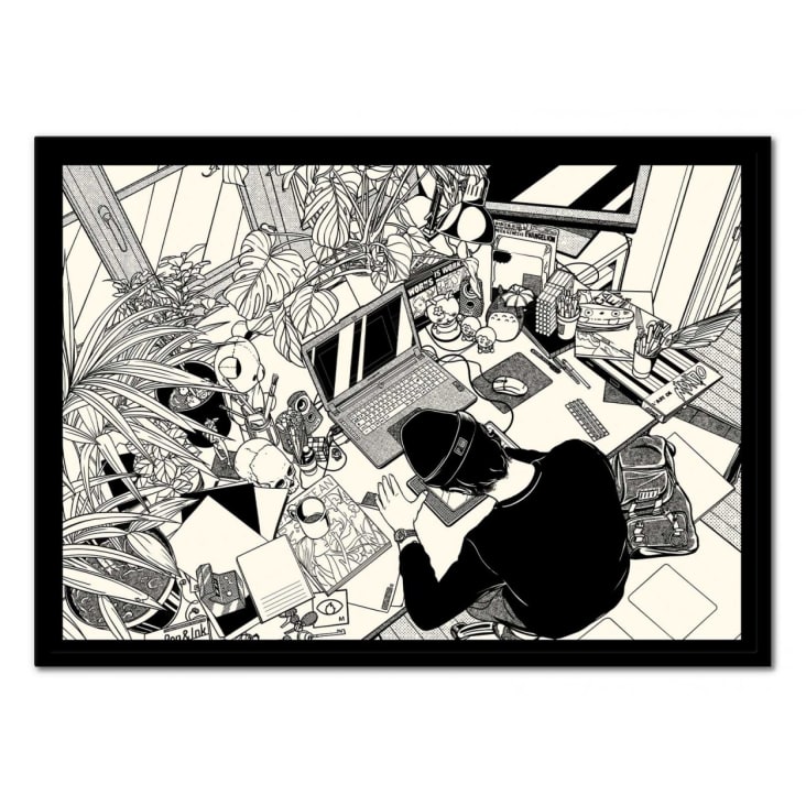 Affiche 30x40 cm et cadre noir - Workspace - Paiheme studio | Maisons du Monde