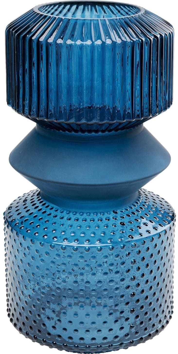 Jarrón de vidrio chapado azul 36cm Marvelous | Maisons du Monde