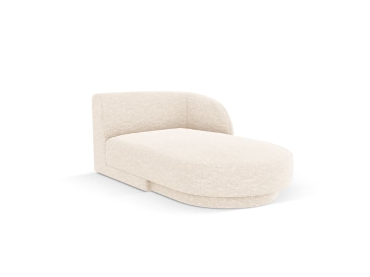 Méridienne droite en tissu chenille beige clair Miley | Maisons du Monde