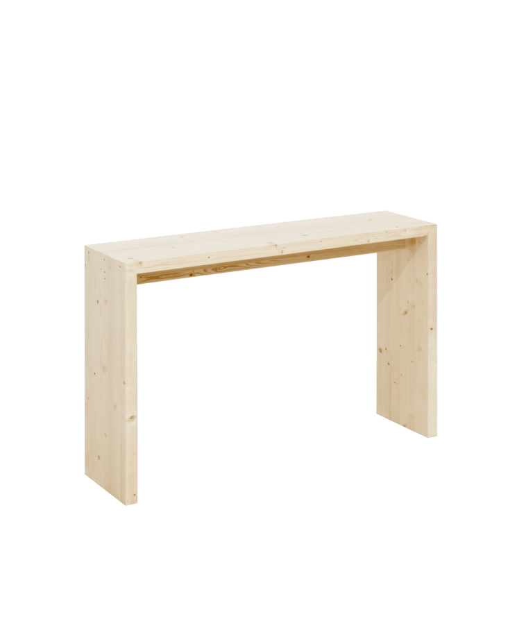 Consola de madera maciza en tono natural de 120x80cm Telva | Maisons du ...