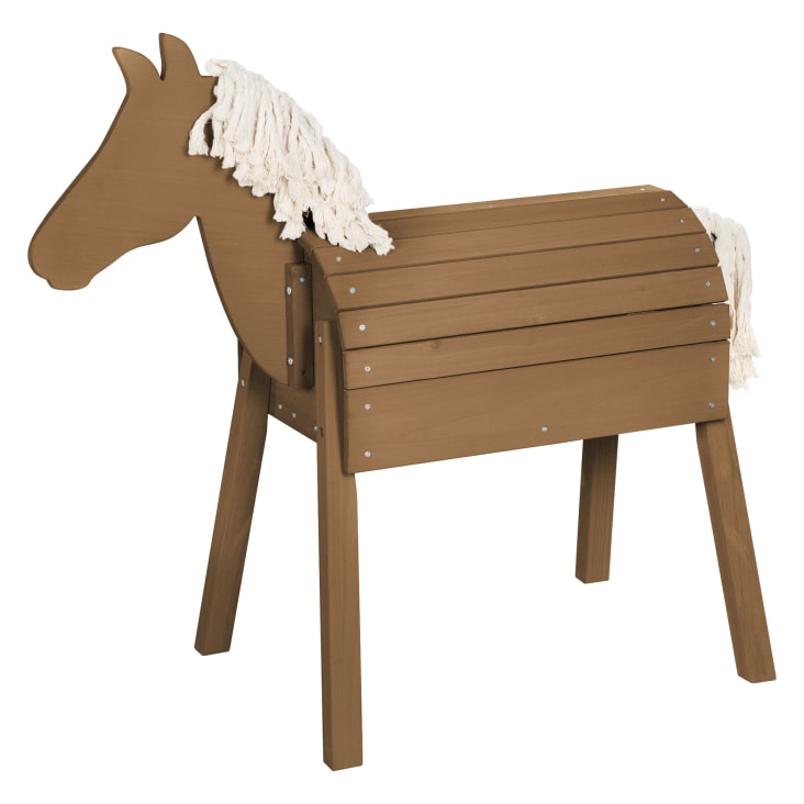Cavallo da giardino in legno teak cerato con criniera e coda OUTDOOR ...
