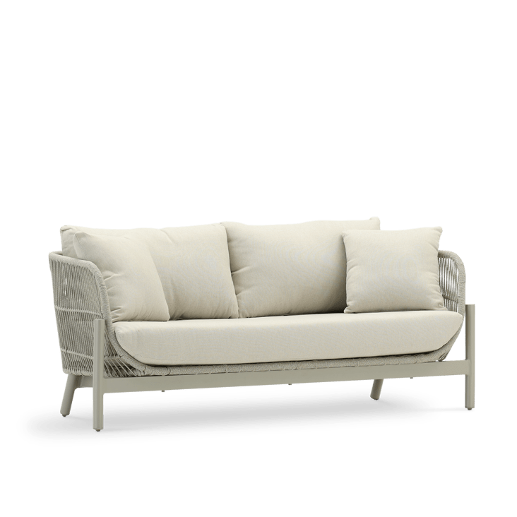 Sofa 2 plazas aluminio y cuerda beige Milos | Maisons du Monde