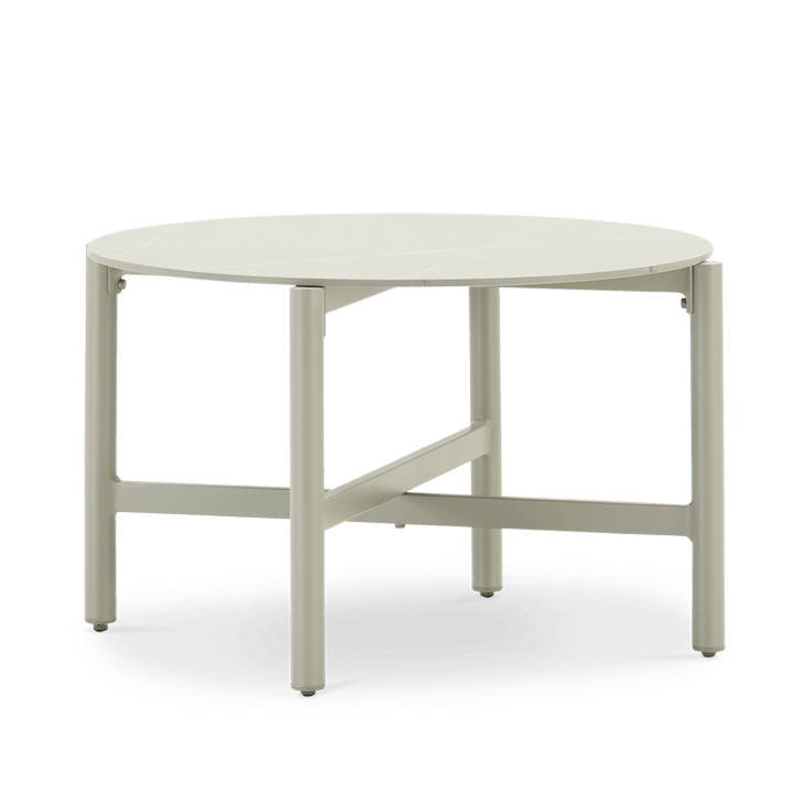 Mesa baja jardin redonda 84cm imitacion piedra Milos | Maisons du Monde