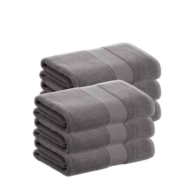 Pack 6 toallas algodón gris 500 gr 50x100 cm Basic | Maisons du Monde