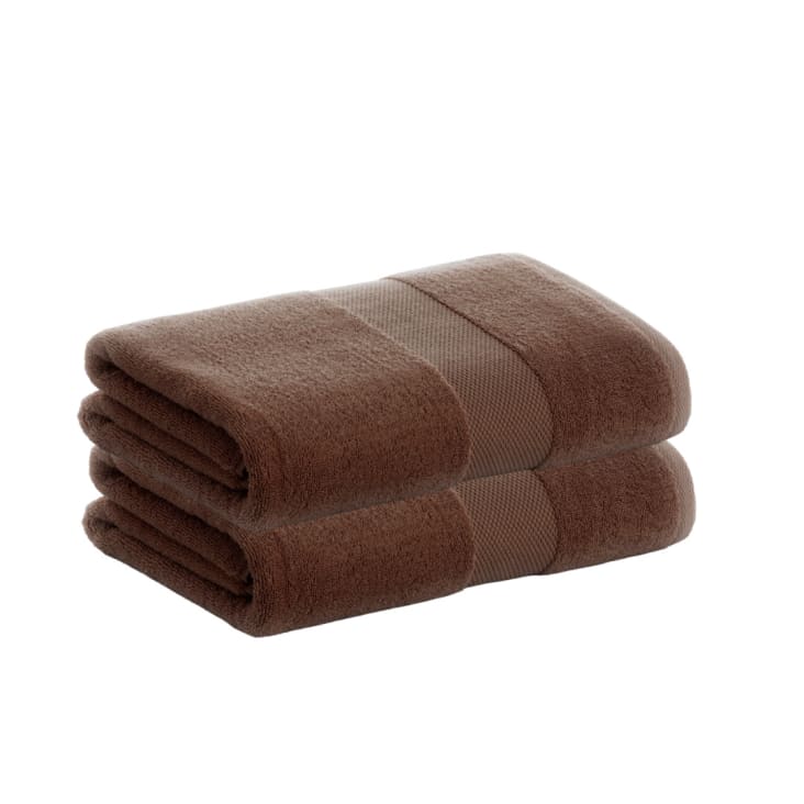 Pack 2 toallas algodón chocolate 500 gr 100x150 cm Basic | Maisons du Monde