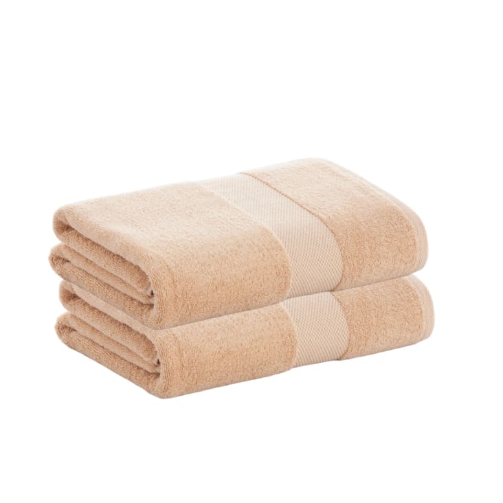 Pack 2 toallas algodón beige 500 gr 100x150 cm Basic | Maisons du Monde
